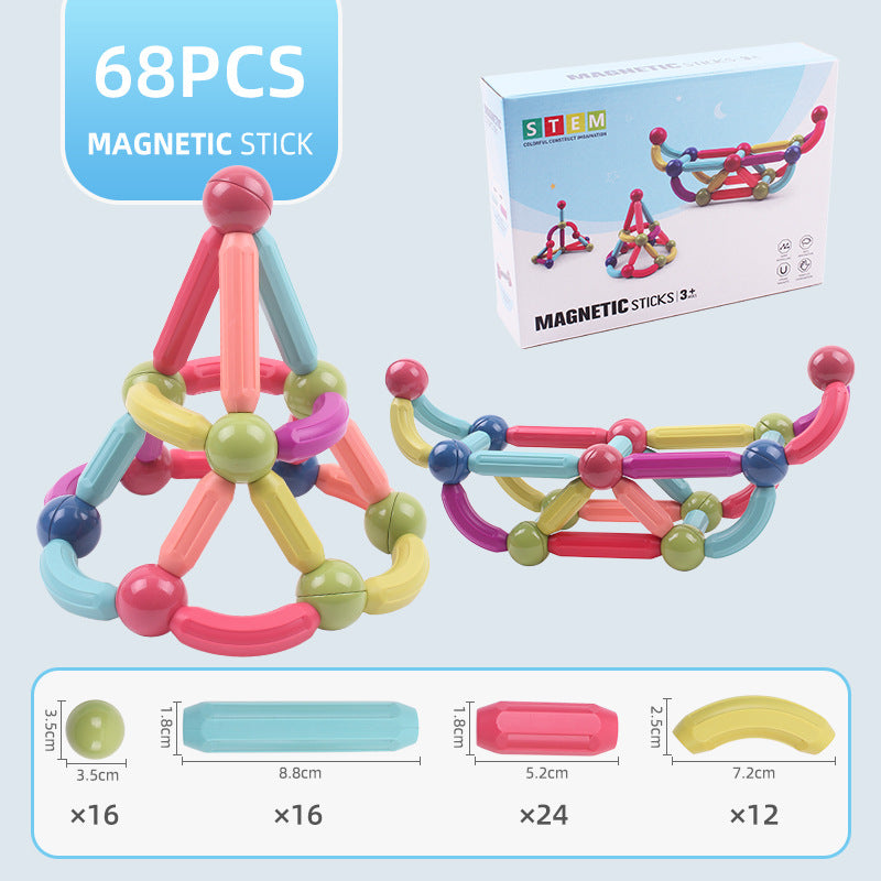 Magnetic Constructor Blocks Set Toys for Kids Magnet Stick Rod Buildin ...