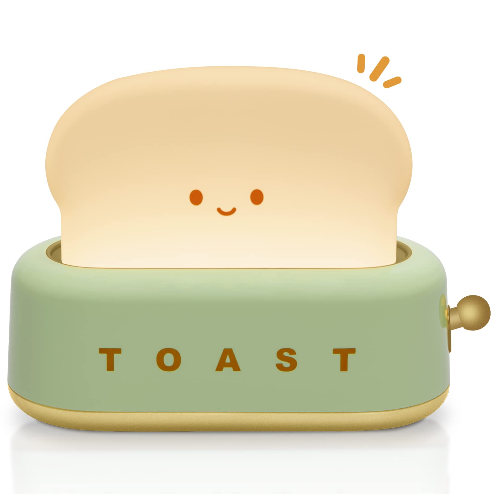 Smile Face Kawaii Toaster Night Light – Cute LED Table Lamp with Dimmi ...
